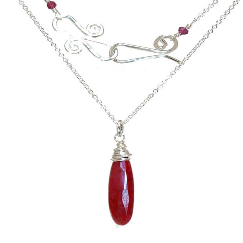 Ruby Gemstone Pendant Chain Necklace 309 - Etsy