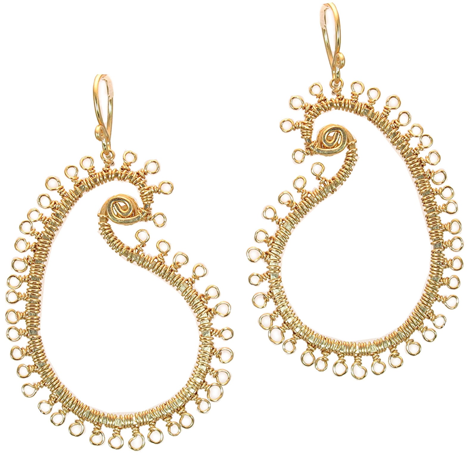 Hammered Paisley Earring With Tiny Loops Kashmir 11 - Etsy