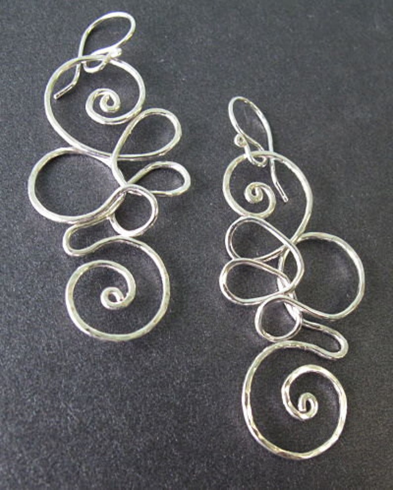 Hammered Swirl Earrings Nouveau 111 - Etsy