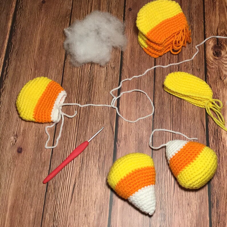Candy Corn Decor, Stuffed Candy Corn, Crochet Candy Corn, Amigurumi ...