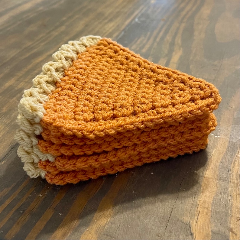 Crochet Pumpkin Pie Coaster: Handmade Fall Thanksgiving Decor - Etsy