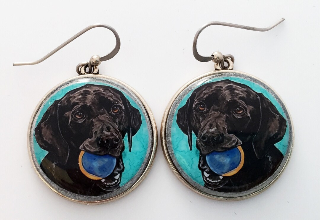 Labrador Retriever Original Art Earrings - Etsy