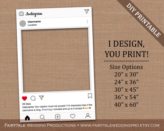Personalized Instagram Frame Poster Board Prop for Birthdays | Etsy
