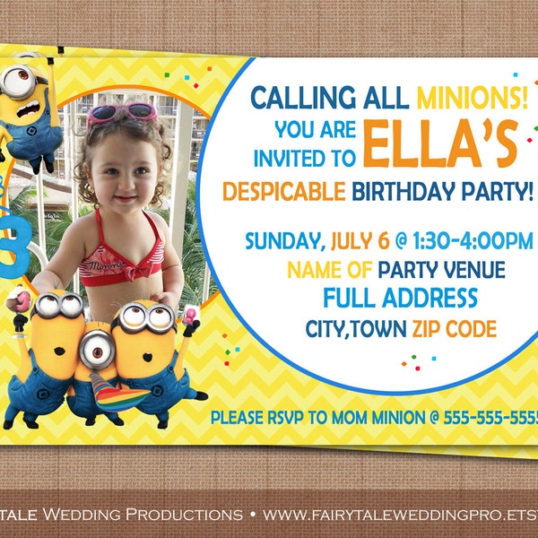 Minions First Birthday Invitation - Etsy