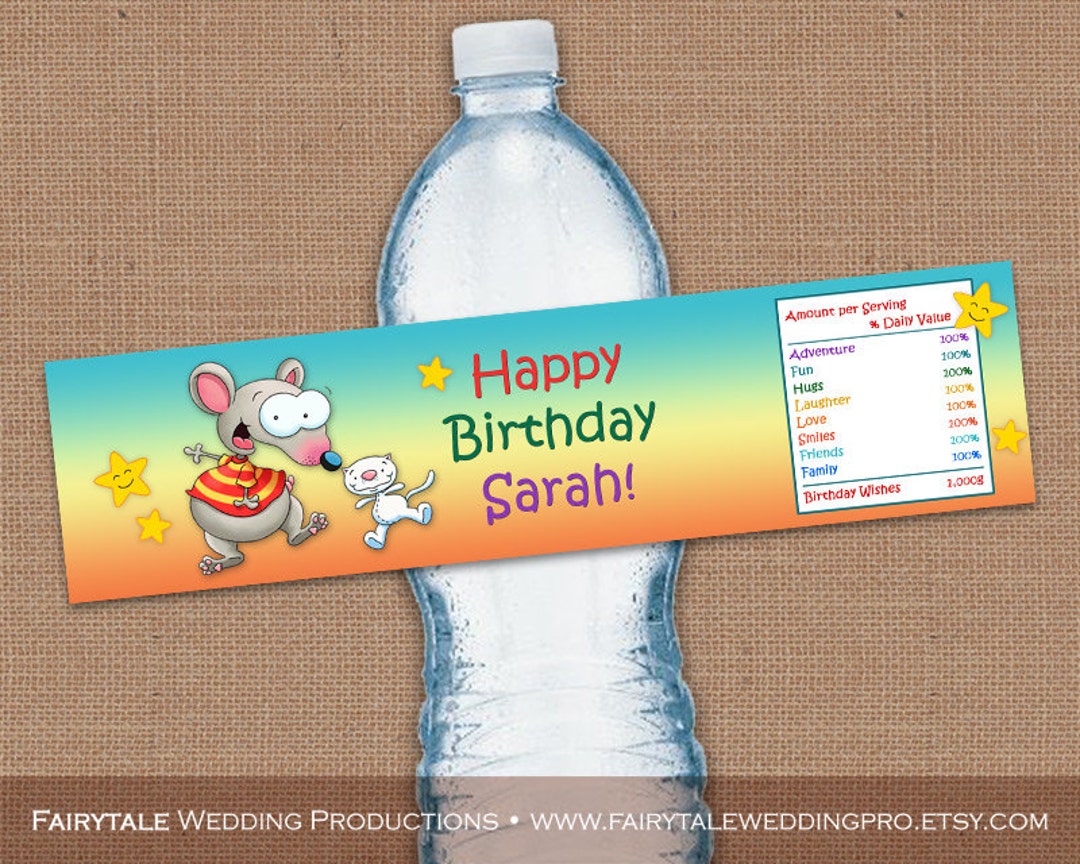 Personalized Toopy and Binoo Happy Birthday Water Bottle Party Label ...