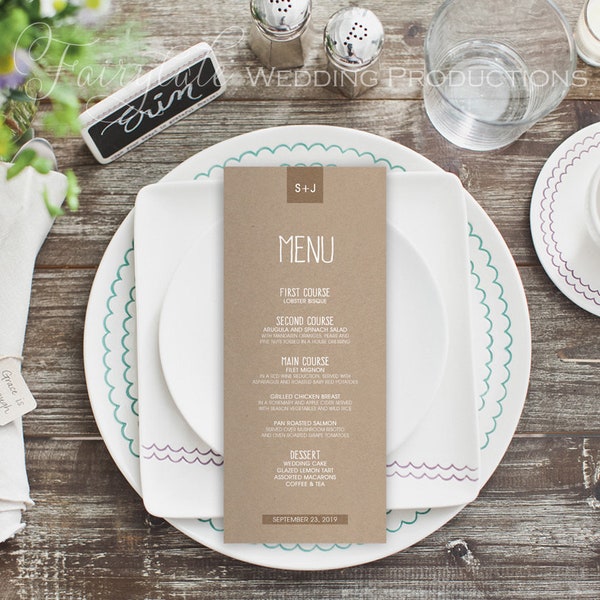 Menu Size Table - Etsy