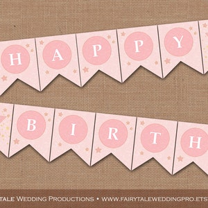 Twinkle Twinkle Little Star Happy Birthday Party Paper Bunting Flags ...