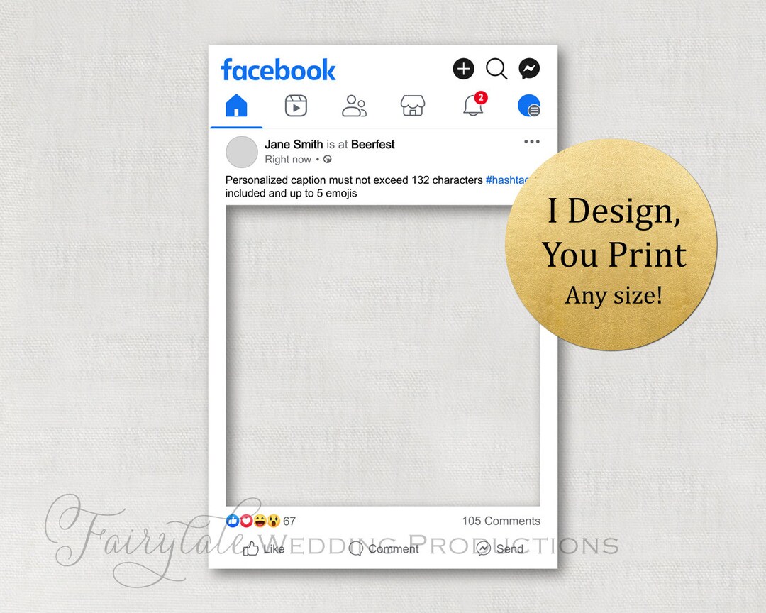 Personalized Facebook Frame Poster Board Prop for Birthdays, Weddings ...
