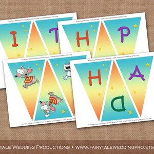Toopy and Binoo Happy Birthday Party Paper Bunting Flags Pennant Banner ...
