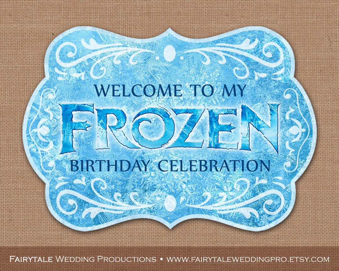 Frozen Snow Queen Elsa Princess Anna Happy Birthday Party Door Welcome ...