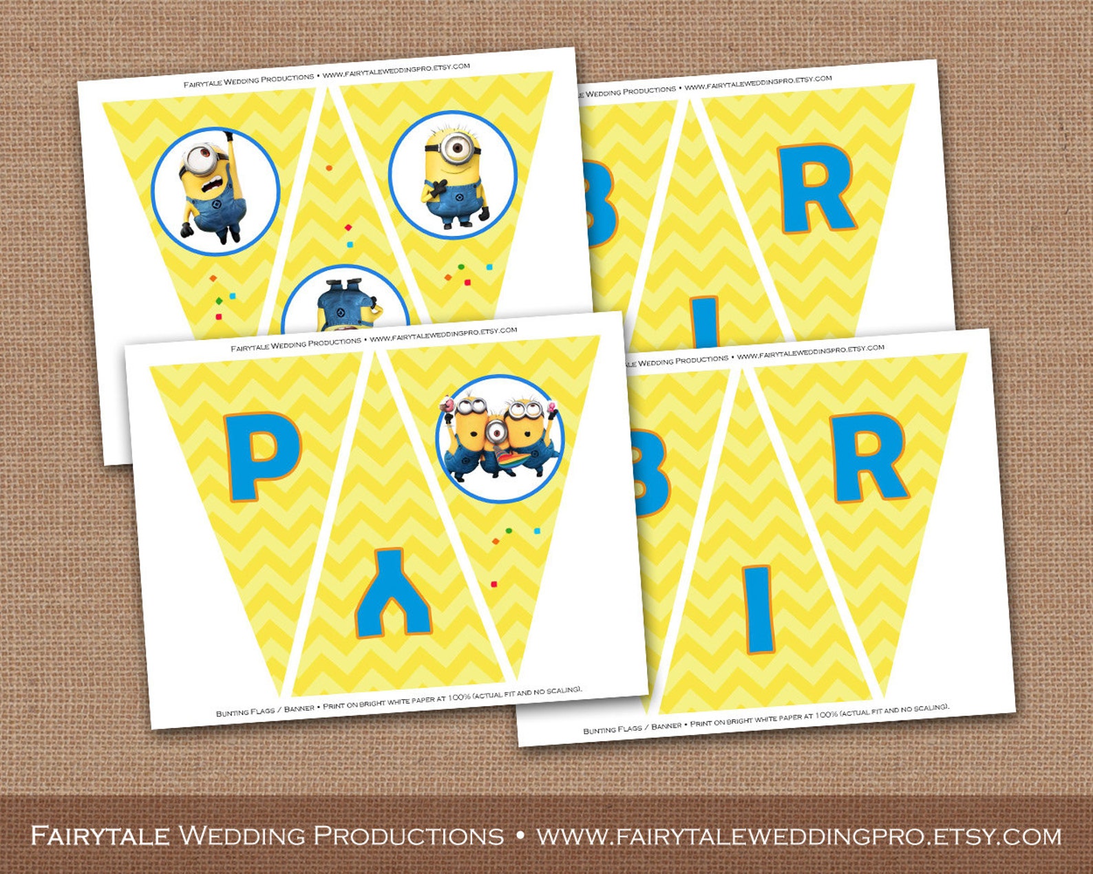 Despicable Me Minions Happy Birthday Banner Bunting Pennant - Etsy