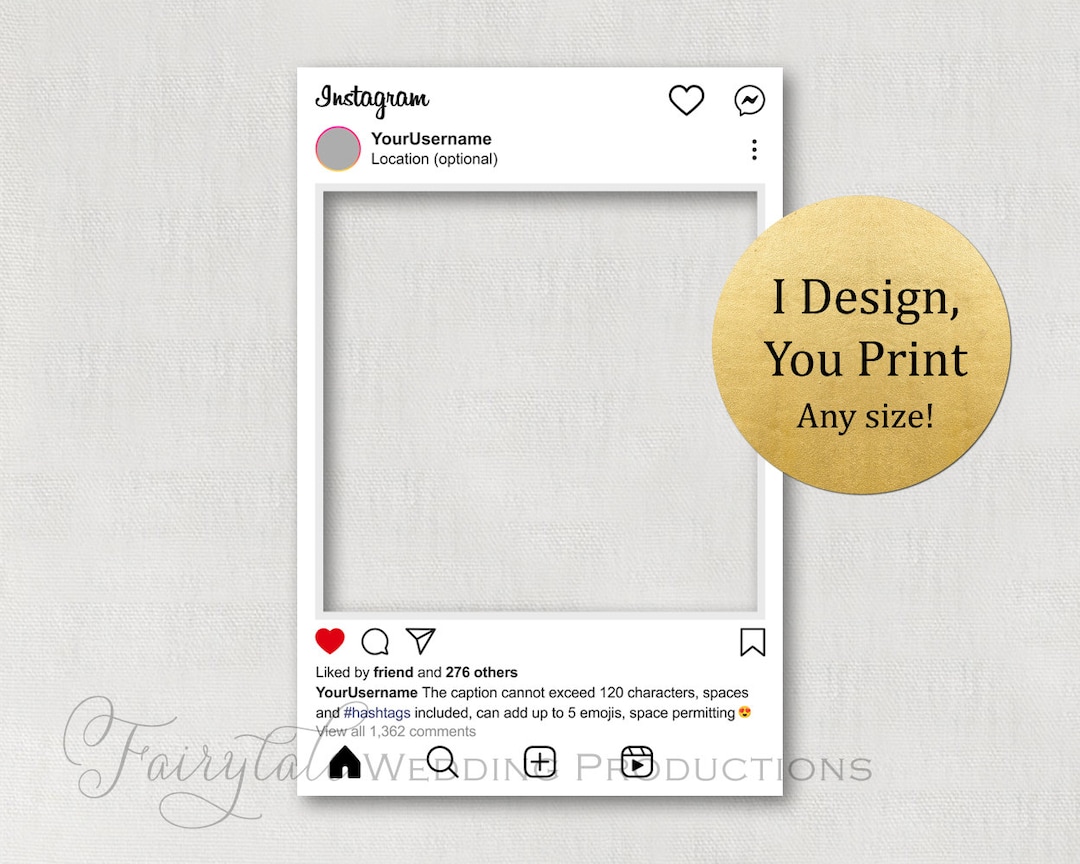 Personalized Instagram Frame Poster Board Prop for Birthdays Weddings ...