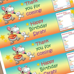 Personalized Toopy and Binoo Happy Birthday Water Bottle Party Label ...