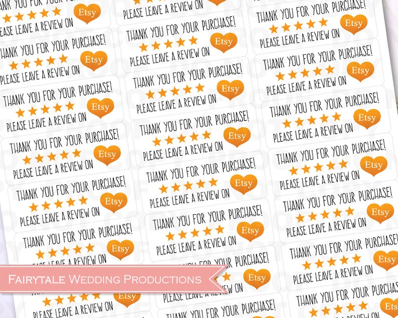 Etsy Thank You for Your Purchase Please Leave a Review Stickers for ...