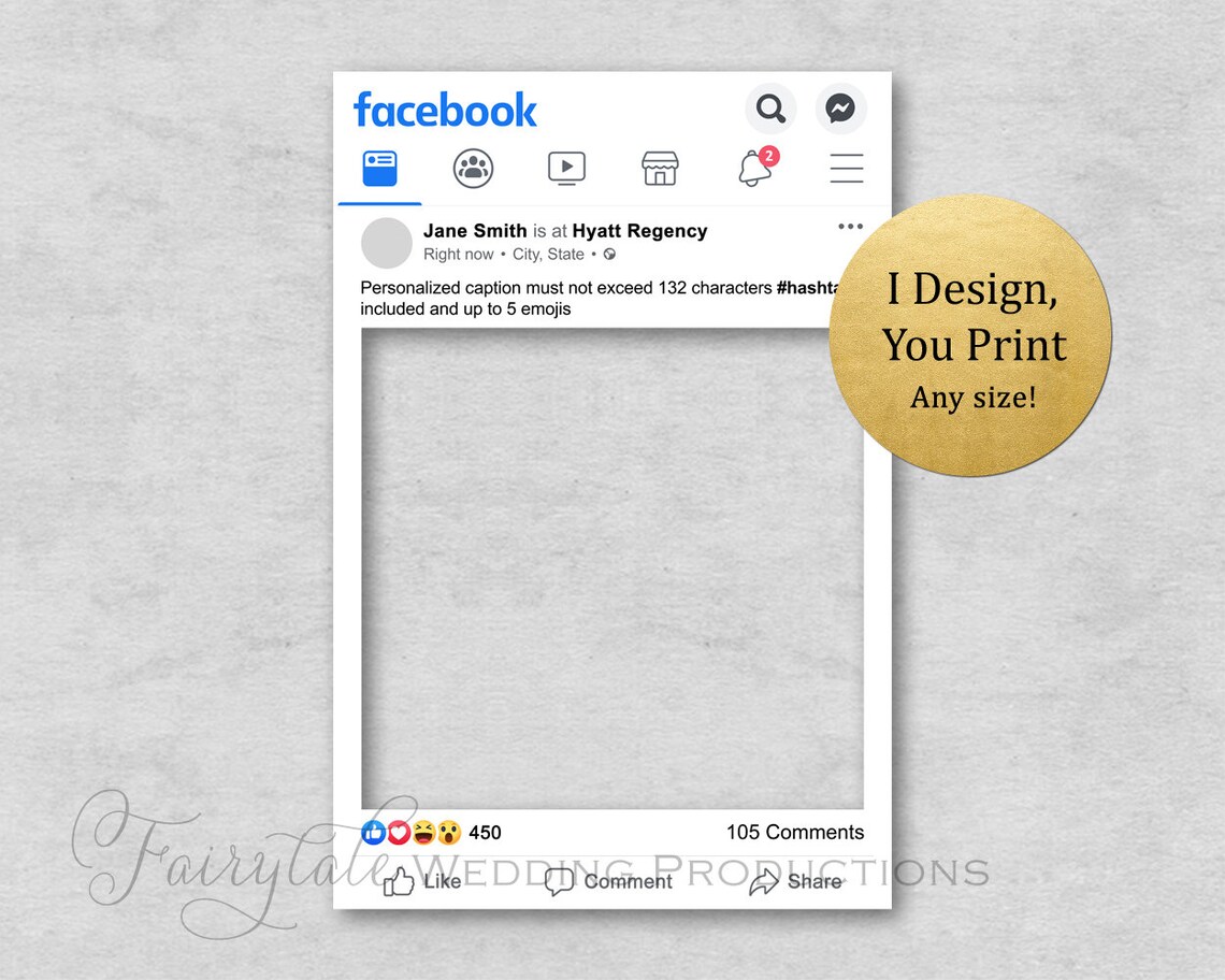 Personalized Facebook Frame Poster Board Prop for Birthdays - Etsy