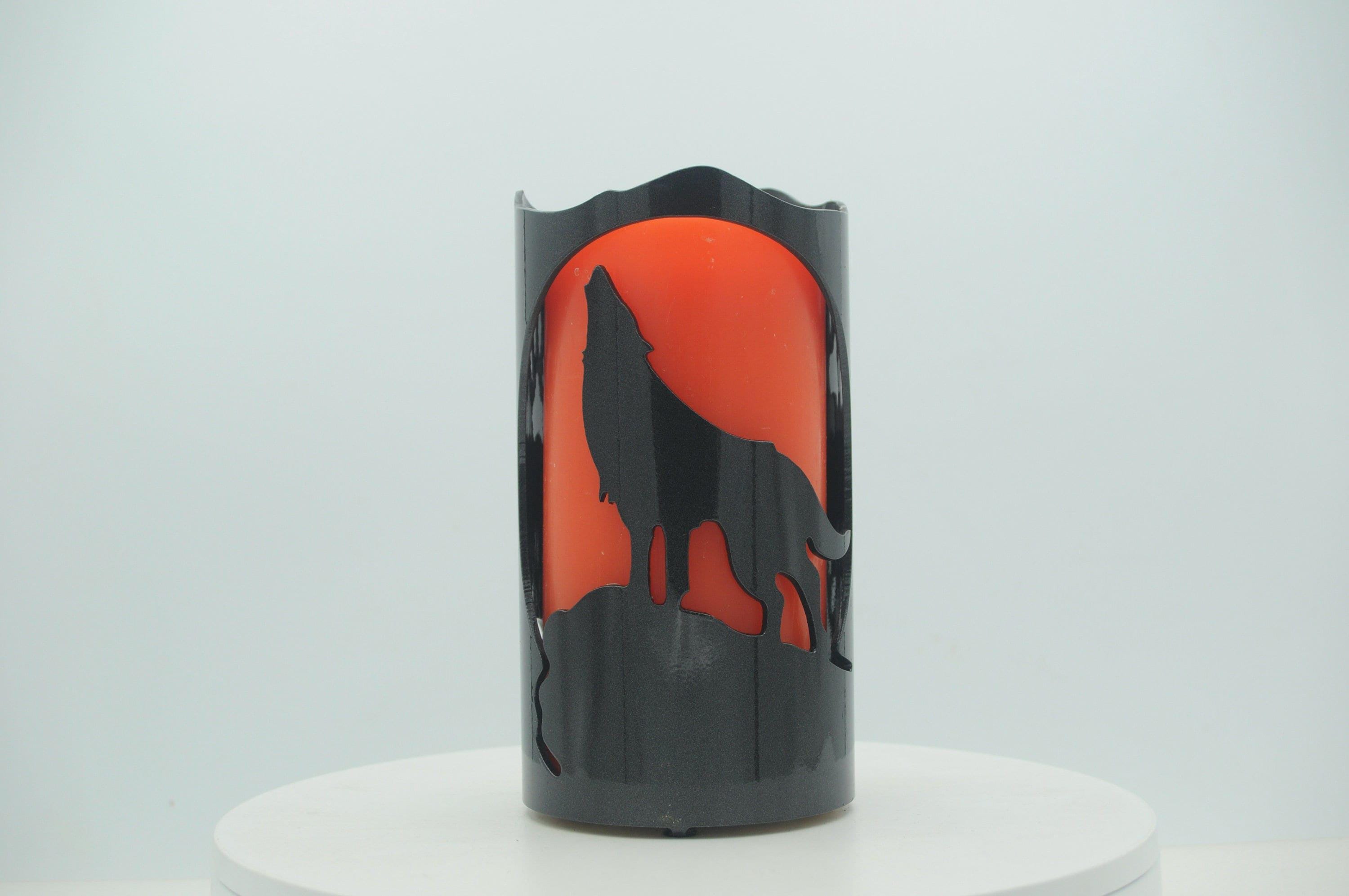 Wolf Howling Metal Candle Holder: Rustic Home Decor - Etsy
