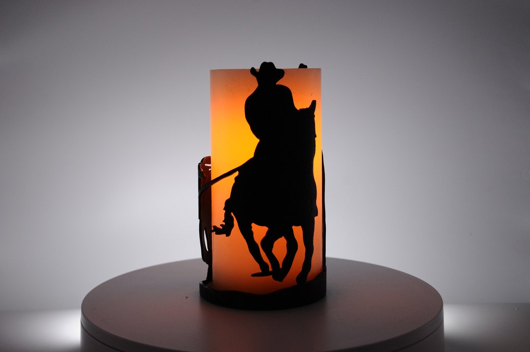 Team Roping Metal Candle Holder Luminary - Etsy
