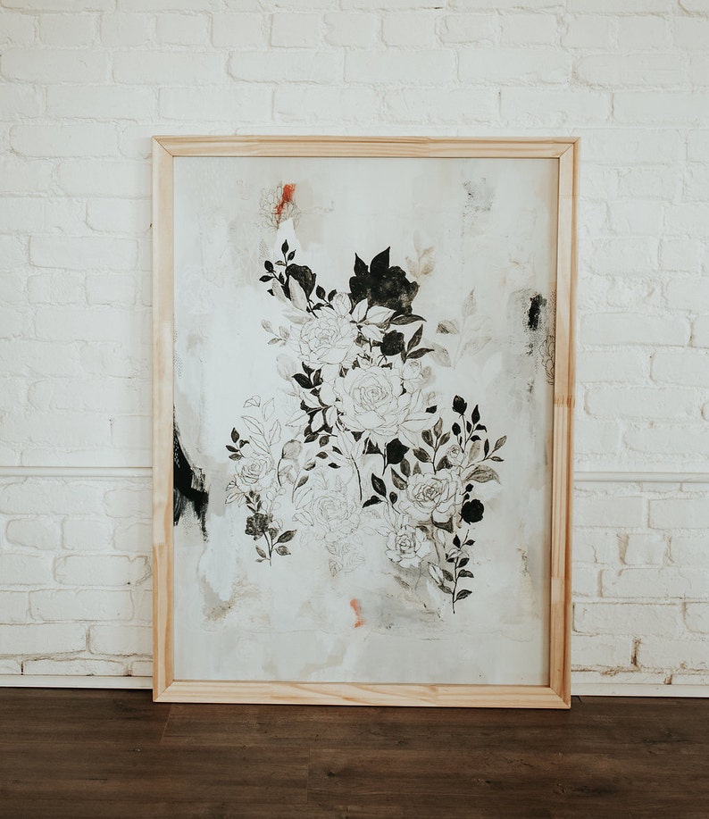 Blooms and Shadows Large Poster Print - Etsy