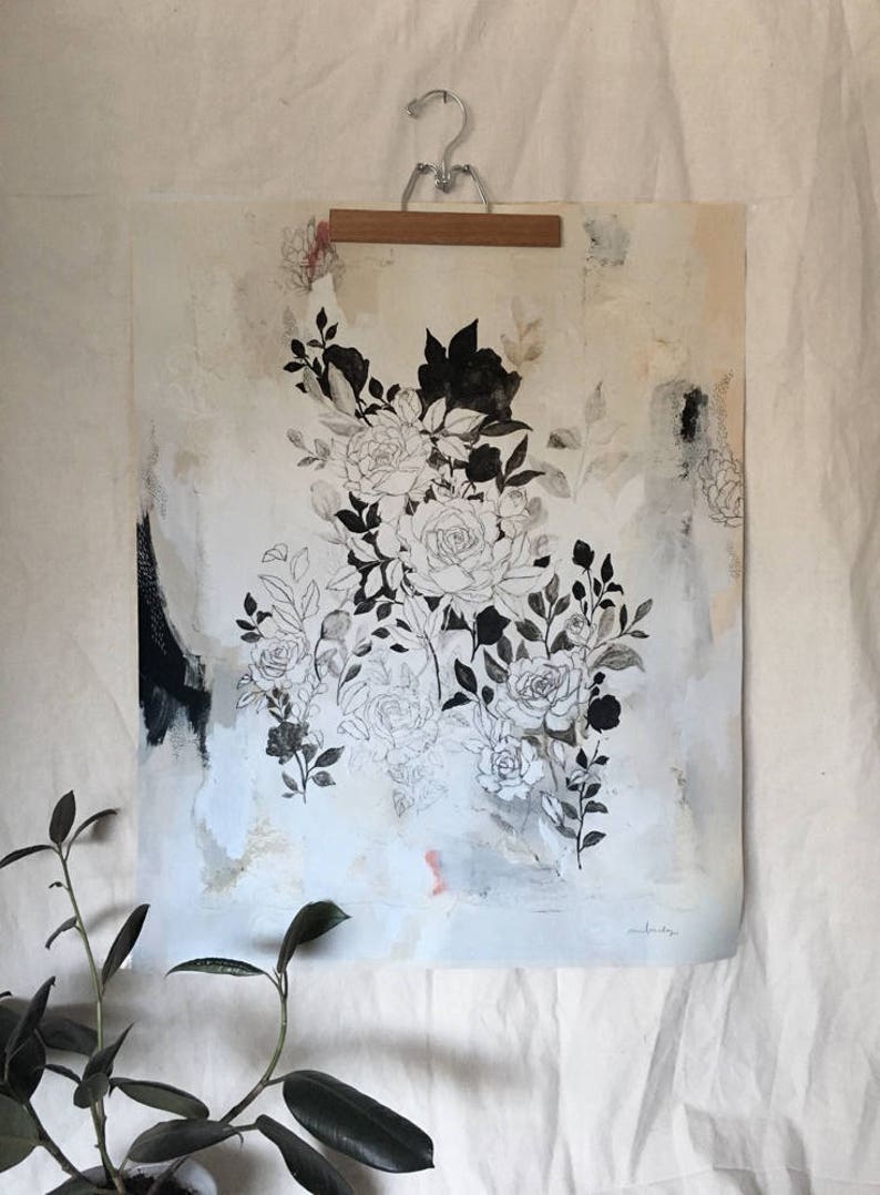 Blooms and Shadows Large Poster Print - Etsy