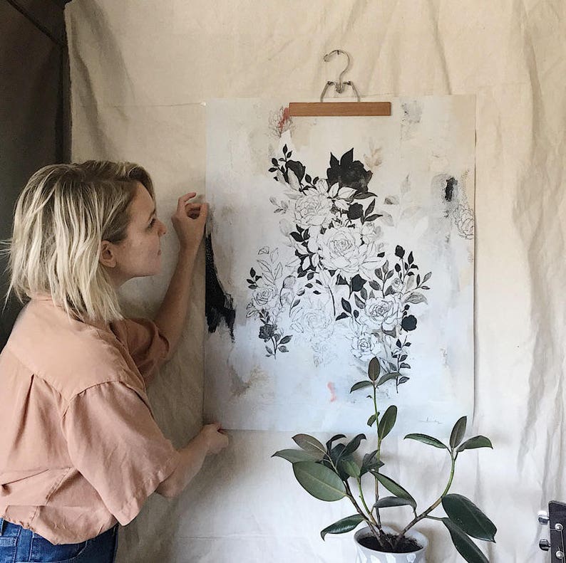 Blooms and Shadows Large Poster Print - Etsy
