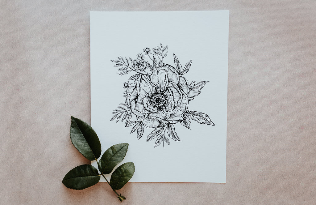 Magnolia Botanical Floral Pen and Ink Original Illustration | Etsy