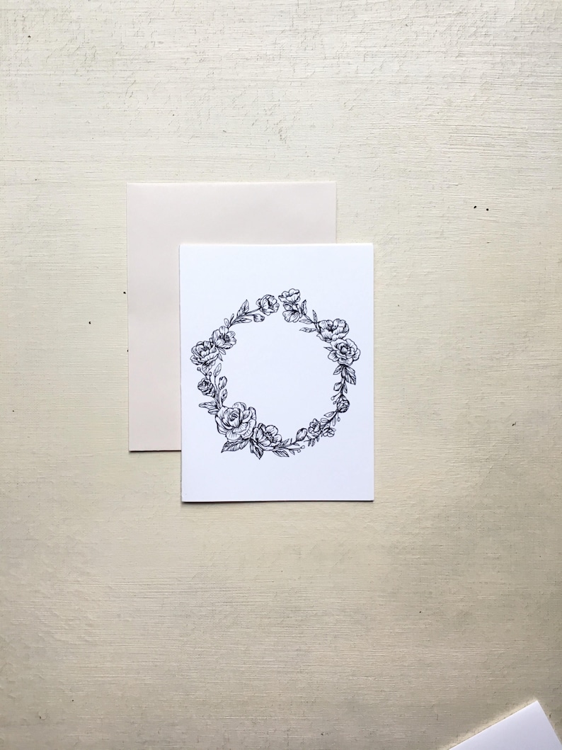 Botanical Card Set of Four Original Illustrations | Etsy