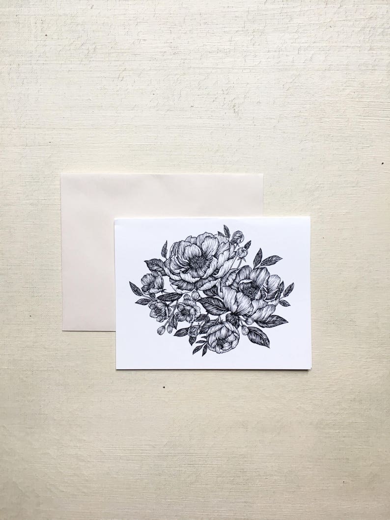Botanical Card Set of Four - Original Illustrations - Etsy