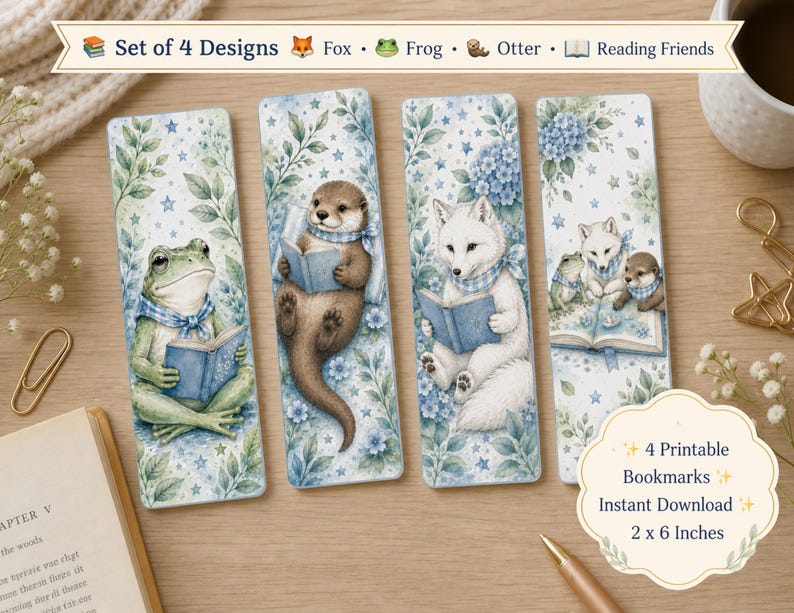 Woodland Animals Reading Bookmarks | Colouring & Watercolour Designs ...