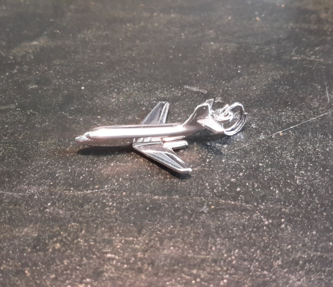 Sterling Silver Jet Airplane Charm Vintage - Etsy