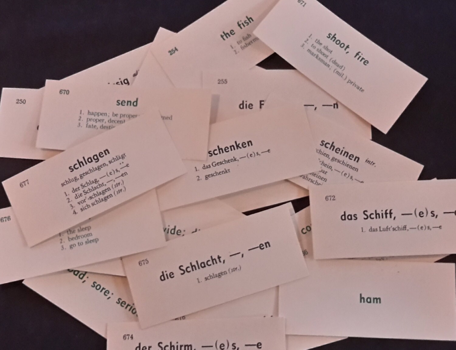 German Vocabulary Cards Vintage - Etsy