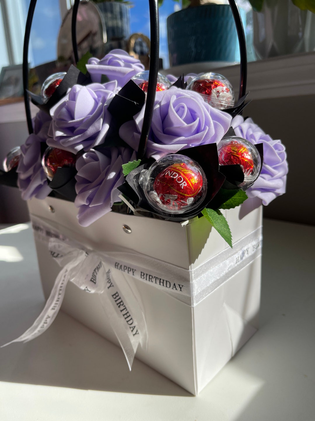 VIOLET happy Birthday Flower Arrangement for Her , for Him , for Mother ...