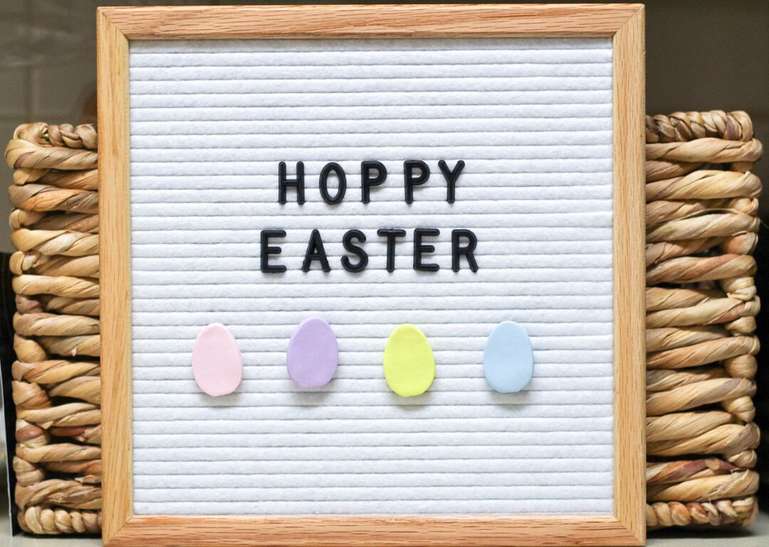 Handmade Clay Easter Egg Letter Board Ornaments - Pastel Decor - Etsy