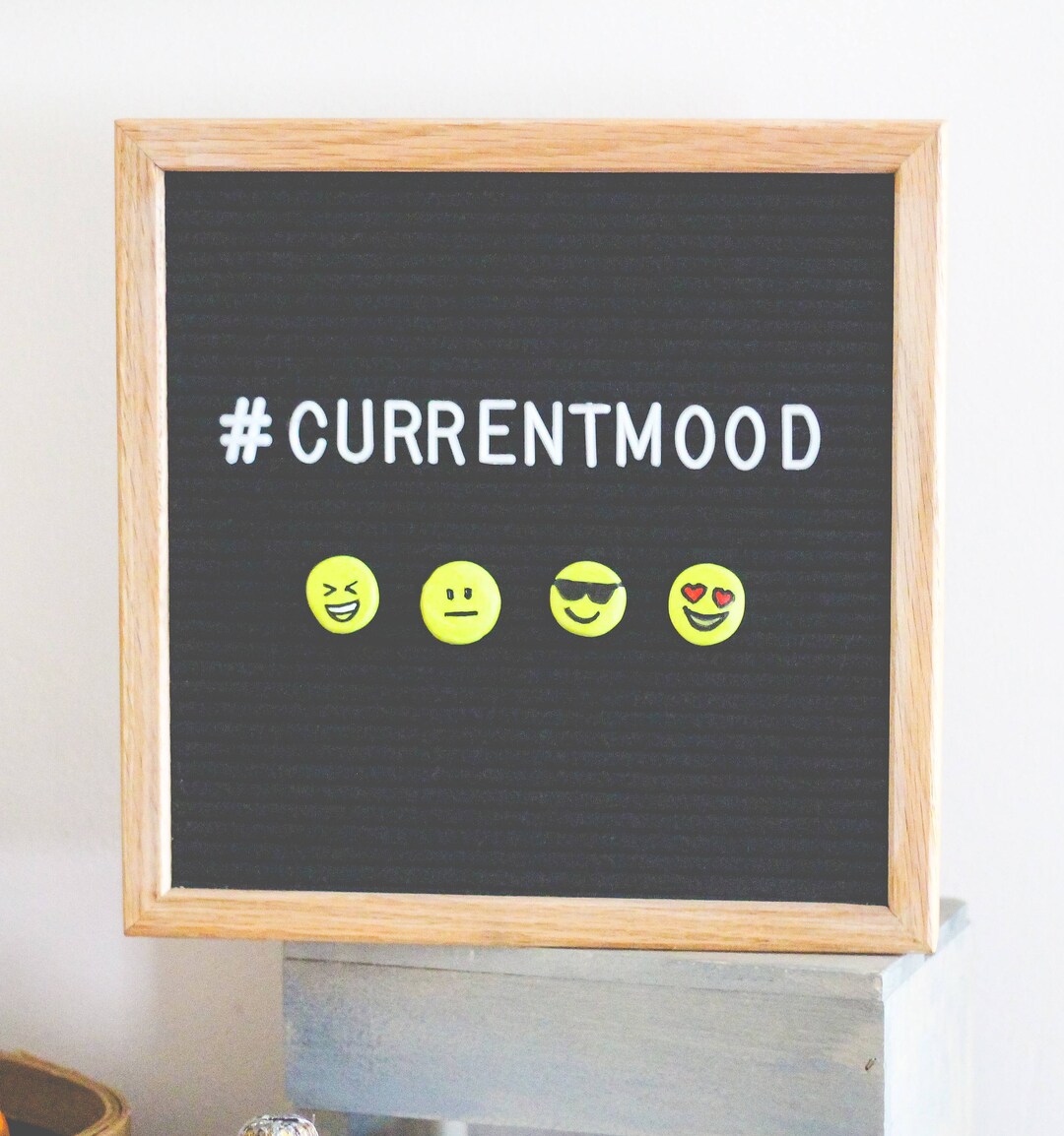 EMOJI Letter Board Ornaments (pack of 4- Smiley Emojis) / Felt Letter ...