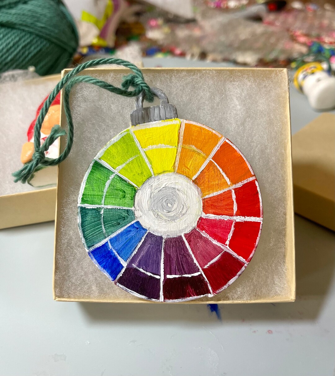 Hand Painted COLOR WHEEL Christmas Ornament // Holiday Decor // Gift ...