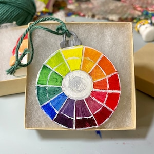 Hand Painted COLOR WHEEL Christmas Ornament // Holiday Decor // Gift ...