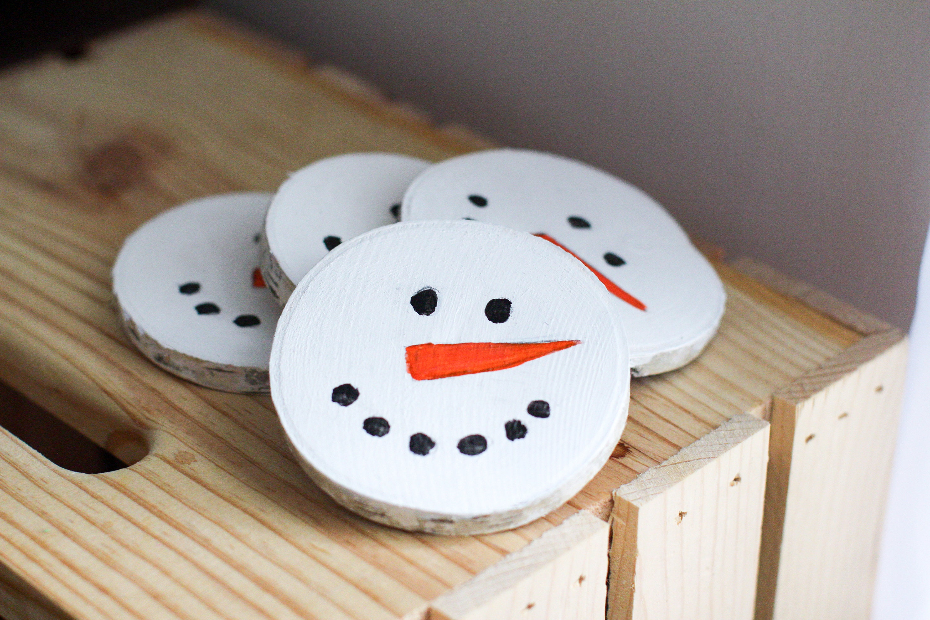 Christmas Snowman Wooden Drinking Coasters // Holiday and | Etsy