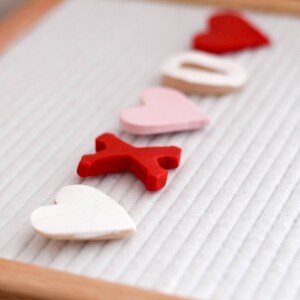 Valentine's Day Clay Letter Board Ornaments, Hearts & XO - Felt Board ...