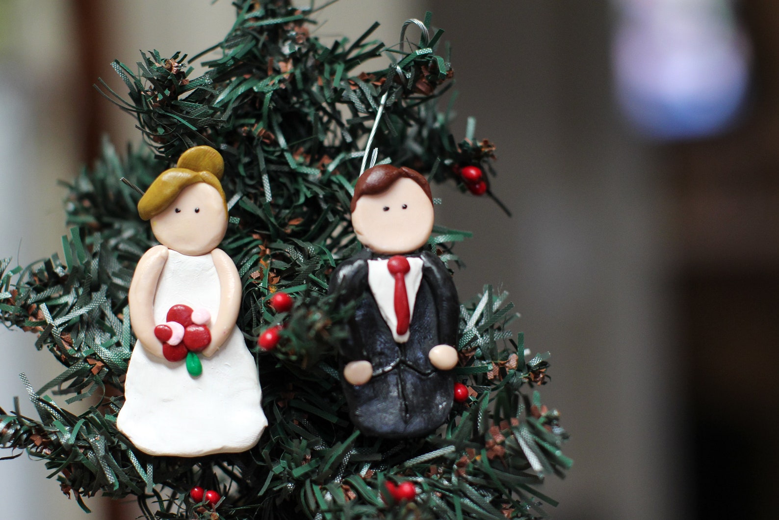 Custom Bride and Groom Christmas Ornaments// Christmas Decor | Etsy