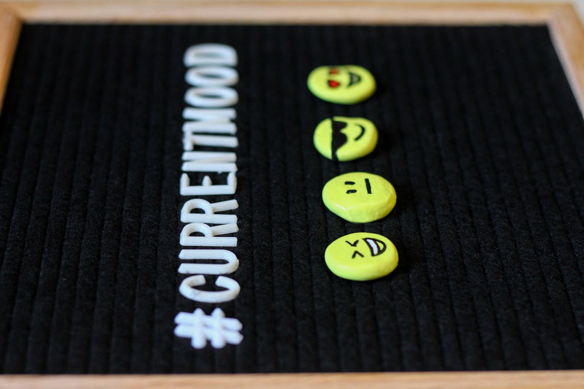 EMOJI Letter Board Ornaments pack of 4 Smiley Emojis / Felt | Etsy