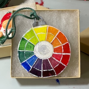 Hand Painted COLOR WHEEL Christmas Ornament // Holiday Decor // Gift ...