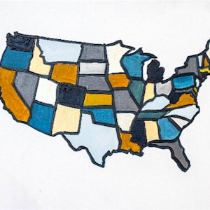 Custom Contemporary United States Map // Acrylic Painting // Wall Art ...