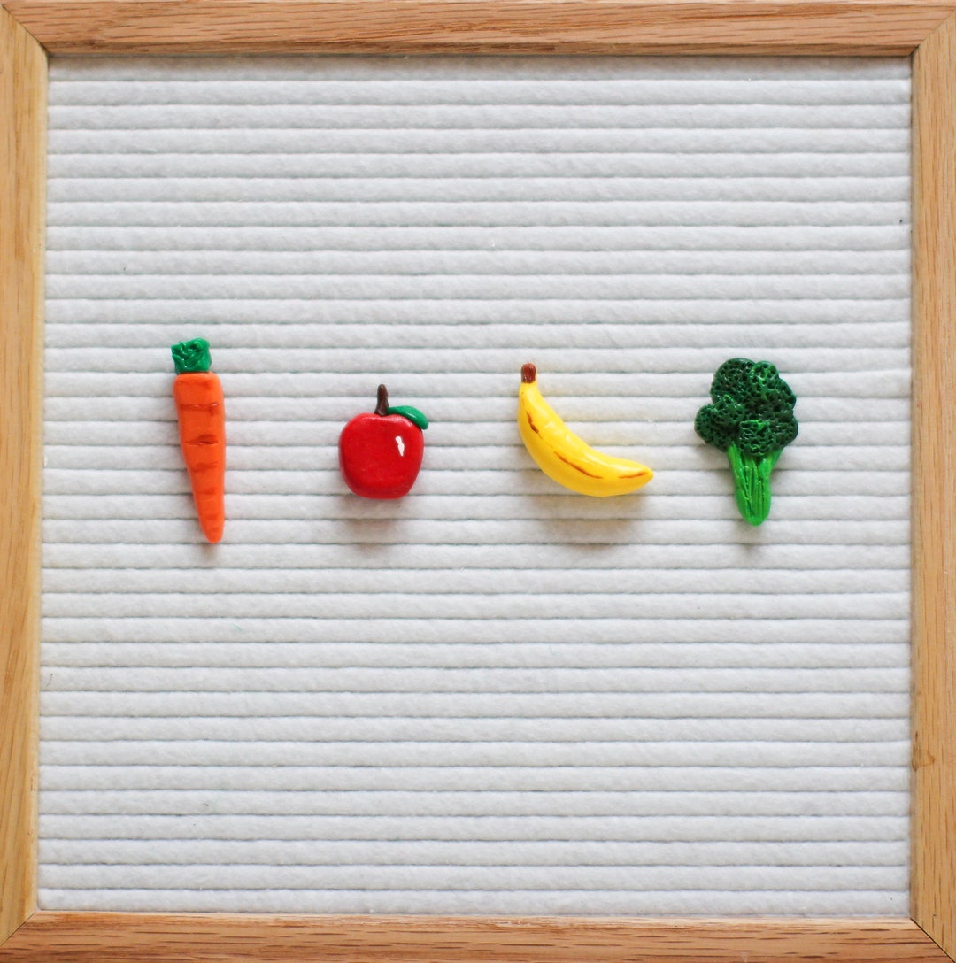 Fruits and Veggies Letter Board Ornament Set // Felt Letter Board Icons ...