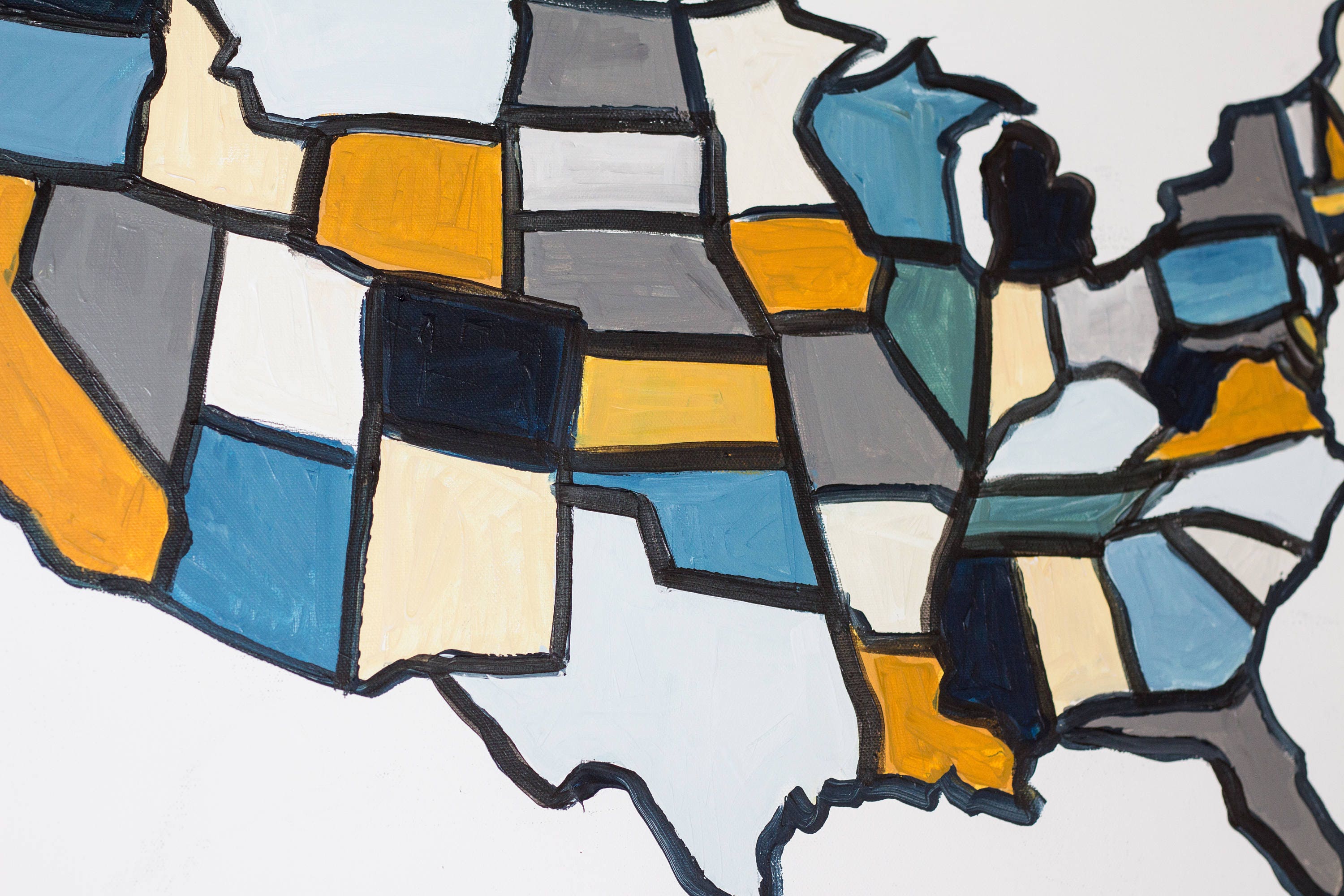 Custom Contemporary United States Map // Acrylic Painting // | Etsy