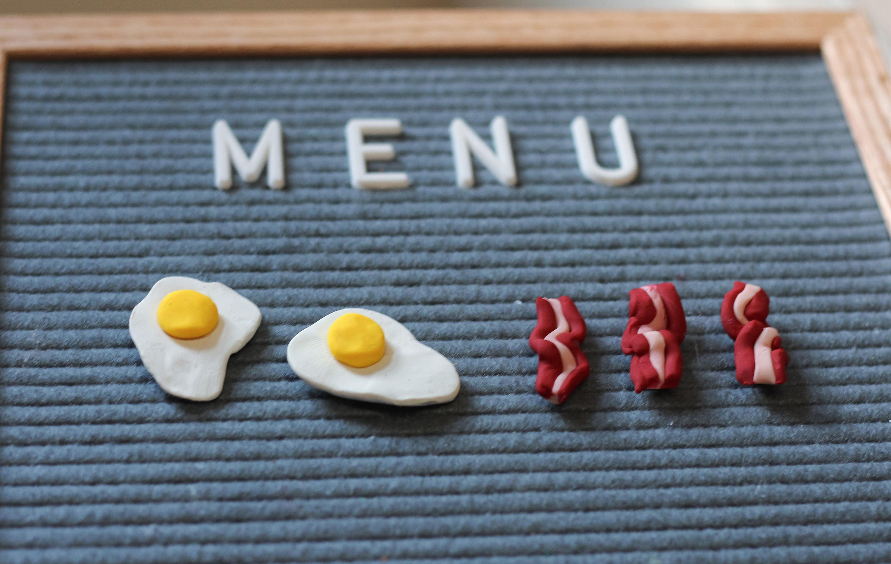 Clay Breakfast Ornaments – Eggs and Bacon, Letter Board Accessories ...