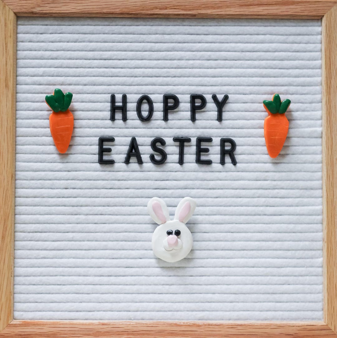 EASTER Letter Board Ornaments // Easter Bunny and Carrots // Felt ...