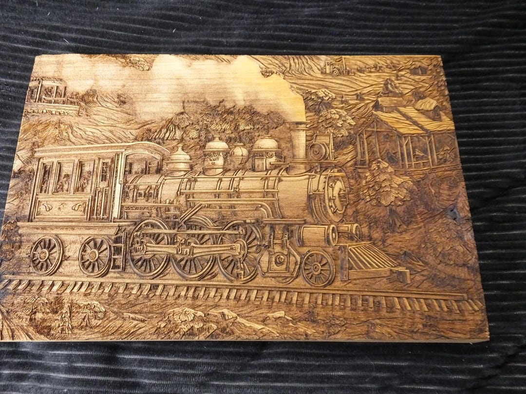 Steam Locomotive Laser Engraving | High Resolution | Low Relief | 3D ...
