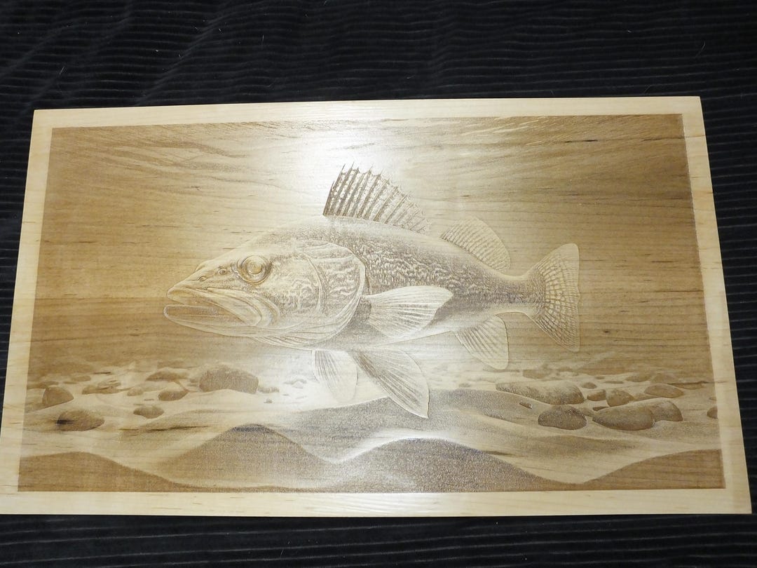 Large Walleye Laser Engraving | High Definition | Low Relief | 3D ...