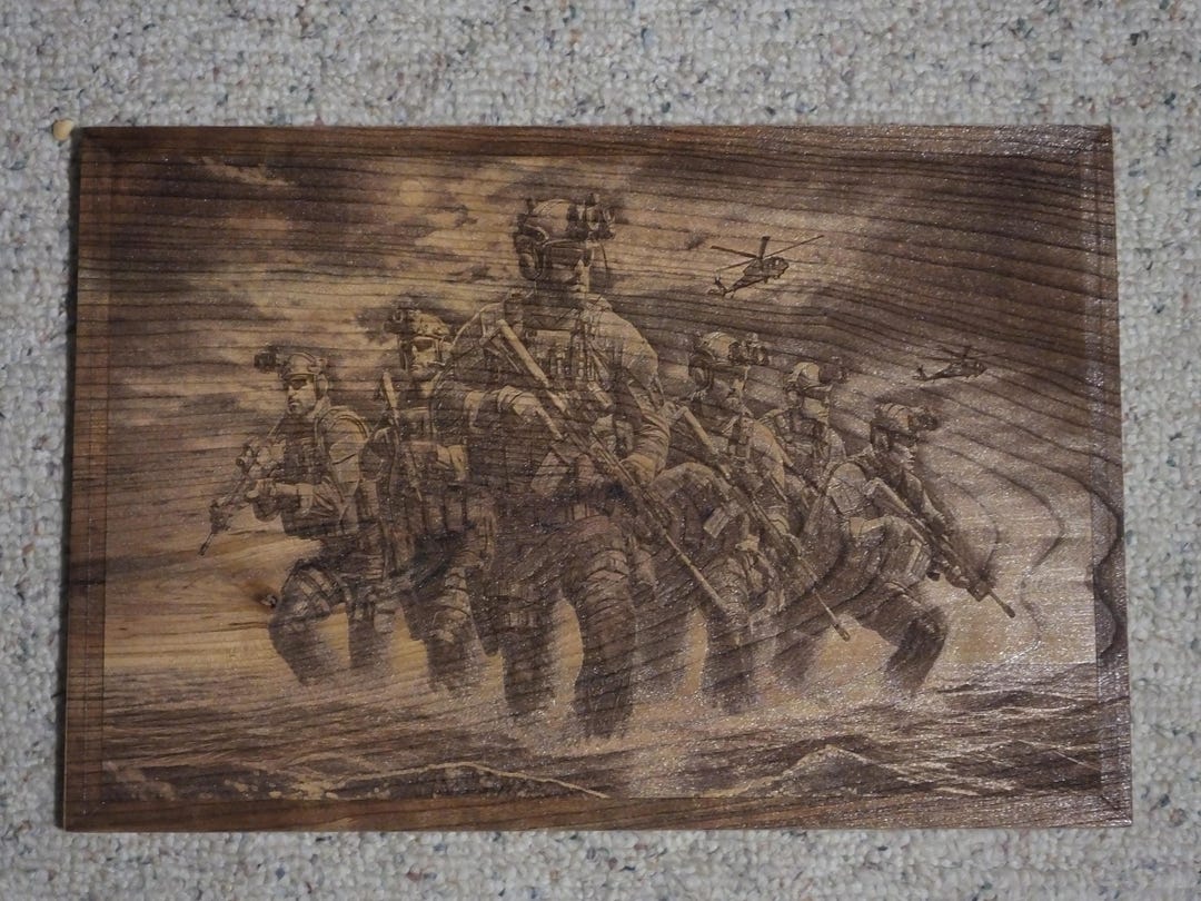 Navy Seals Laser Engraved Cherry Wood Plaque | 3D Illusion - Etsy