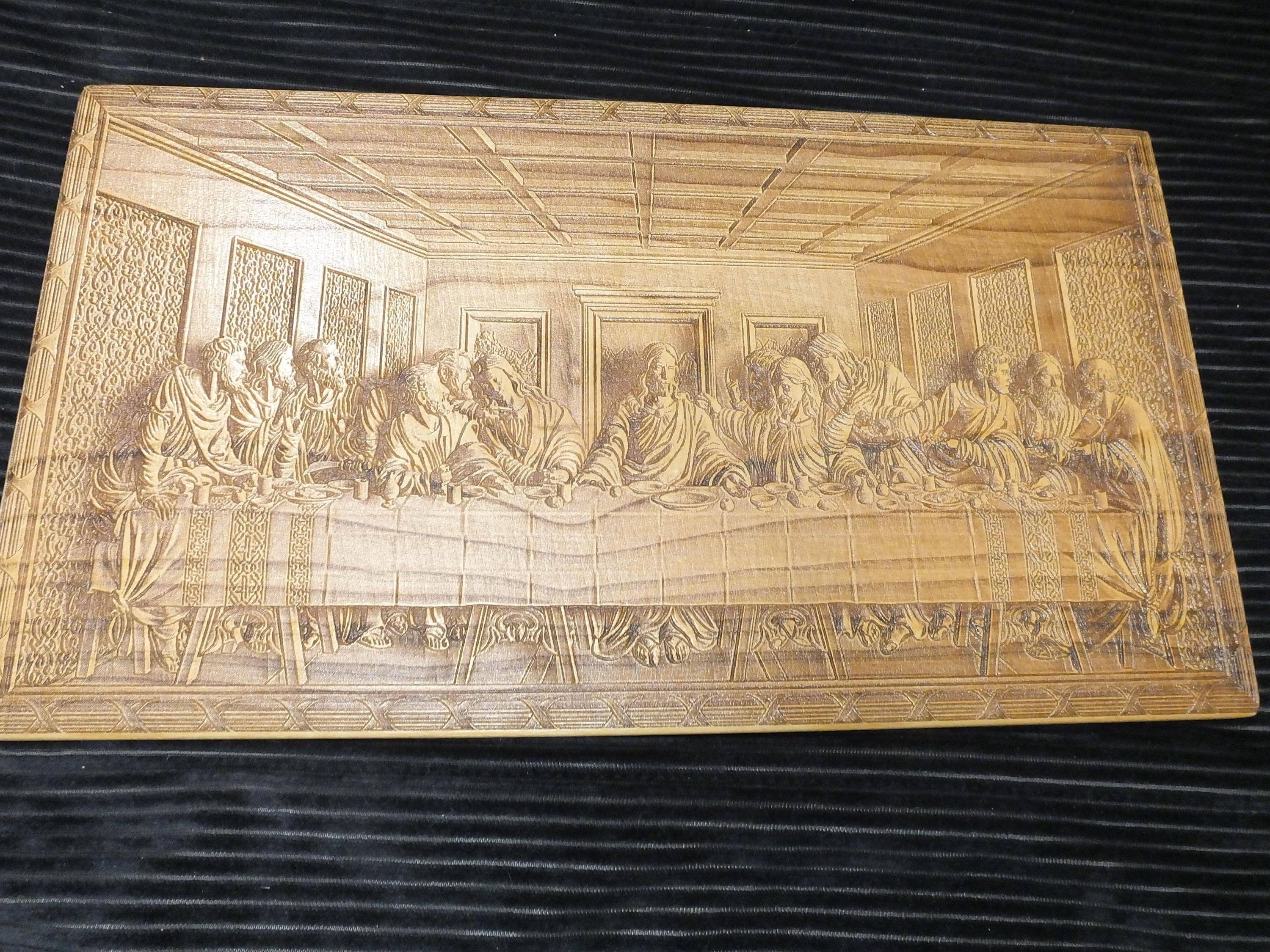 The Last Supper Laser Engraving on Cherry | High Definition | Low ...