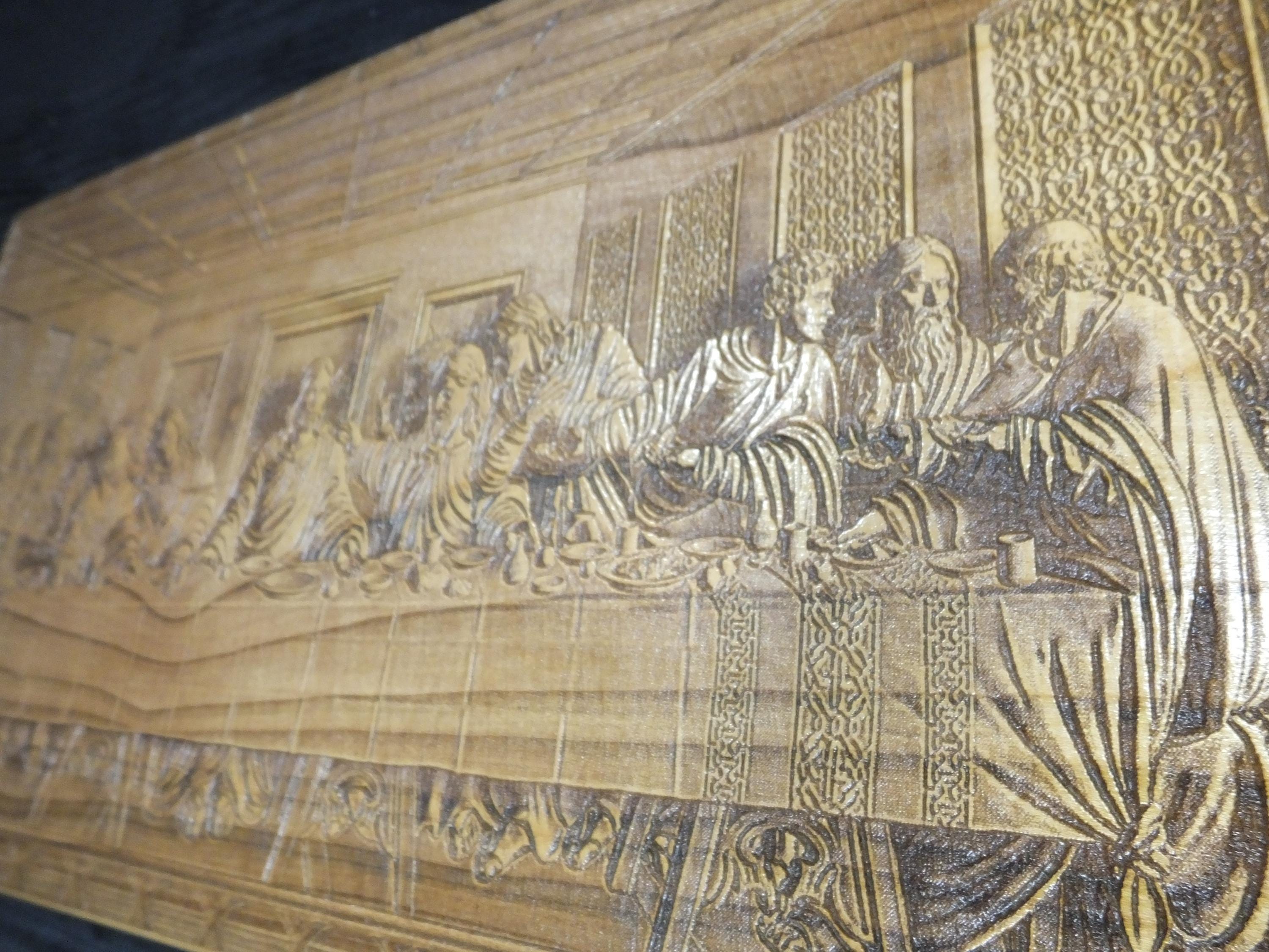 The Last Supper Laser Engraving on Cherry | High Definition | Low ...